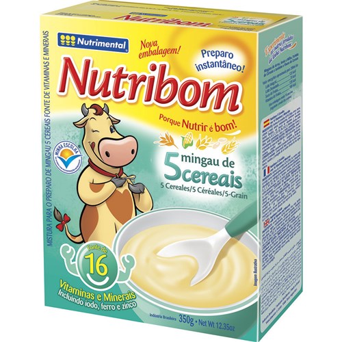Mingau Nutribom 5 Cereais Caixa 350g - Central Supermercados